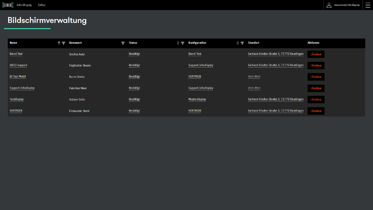 rescuetrack | Infodisplay